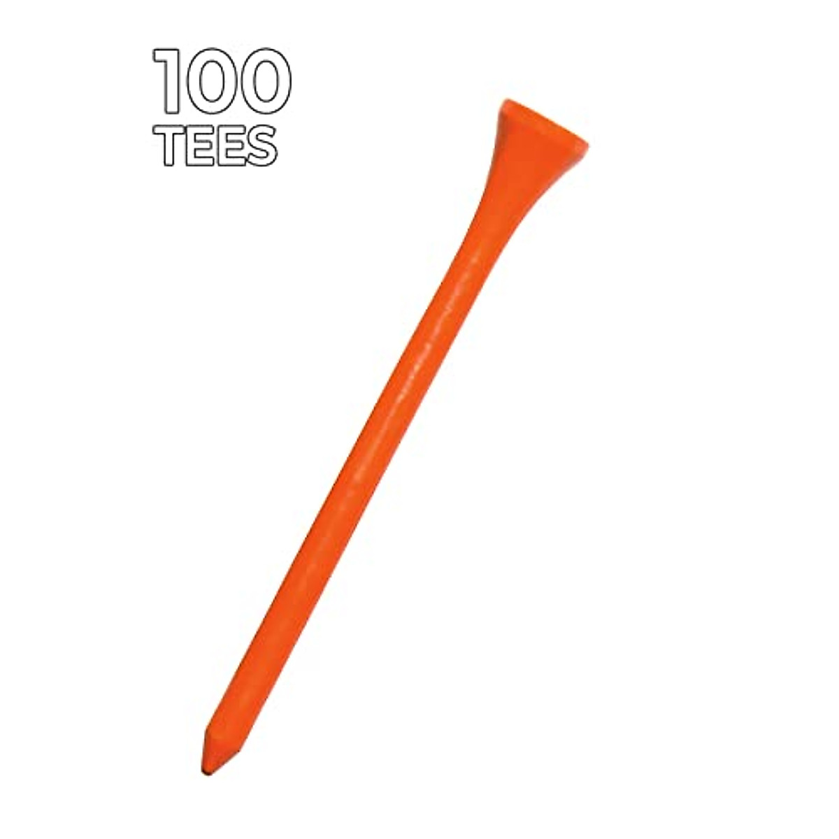 PRIDE GOLF TEE unisex adult 100 Count Bag Golf Tees, Citrus Orange, Count US