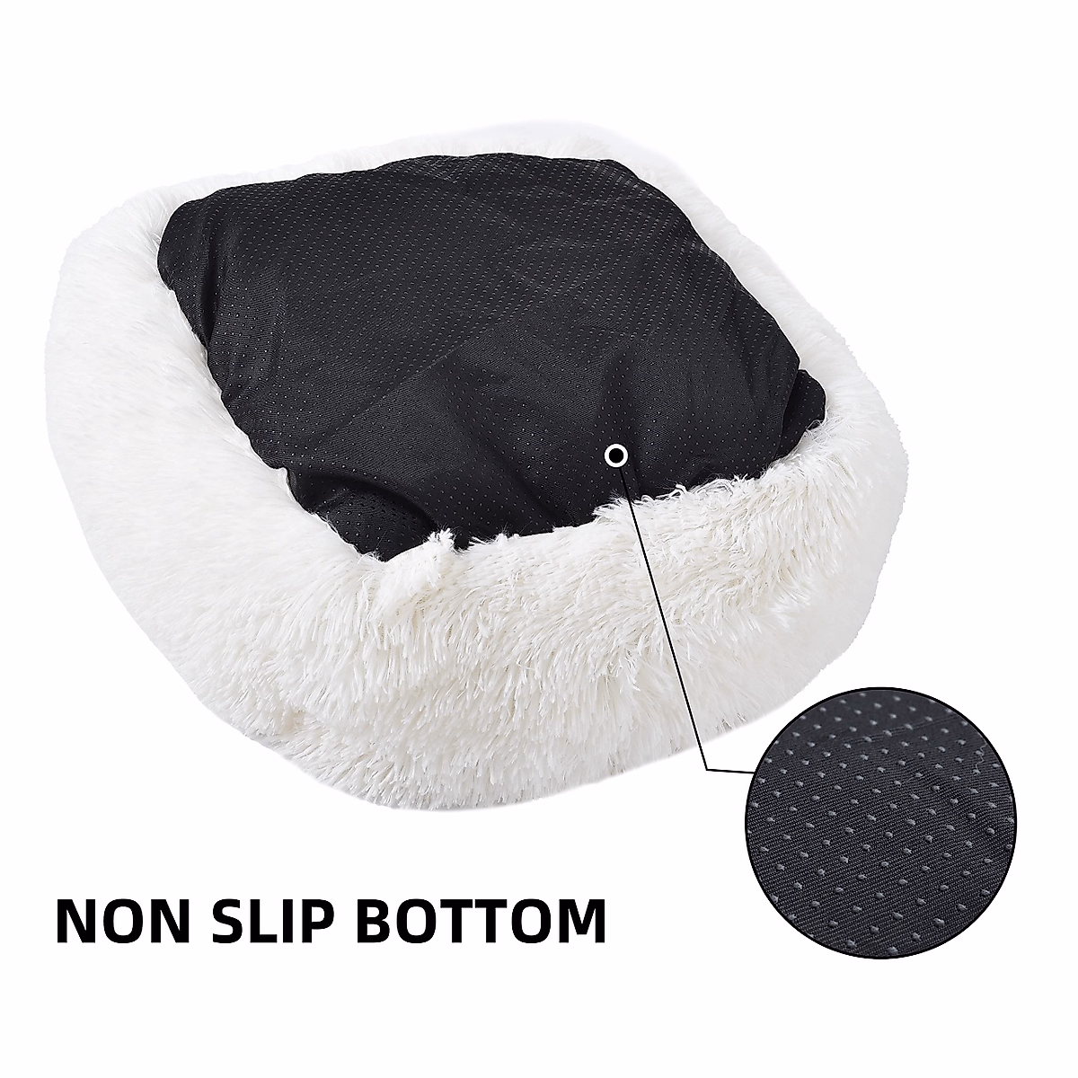 Gavenia Cat Bed for Indoor Cats,22 inch Soft Long Plush Cushion Washable Pet Bed Calming Self-Warming Square Cat and Dog Bed Anti-Slip & Waterproof Bottom Cushion (22 x 18 x 7 inch, White)…