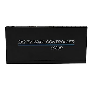 Video Wall Controller 4 Channel 1080P 60Hz TV Wall Processor, Support 1 Channel Input and Customize Display Methods, for Rear Projection Units, LCD TVs (US Plug)