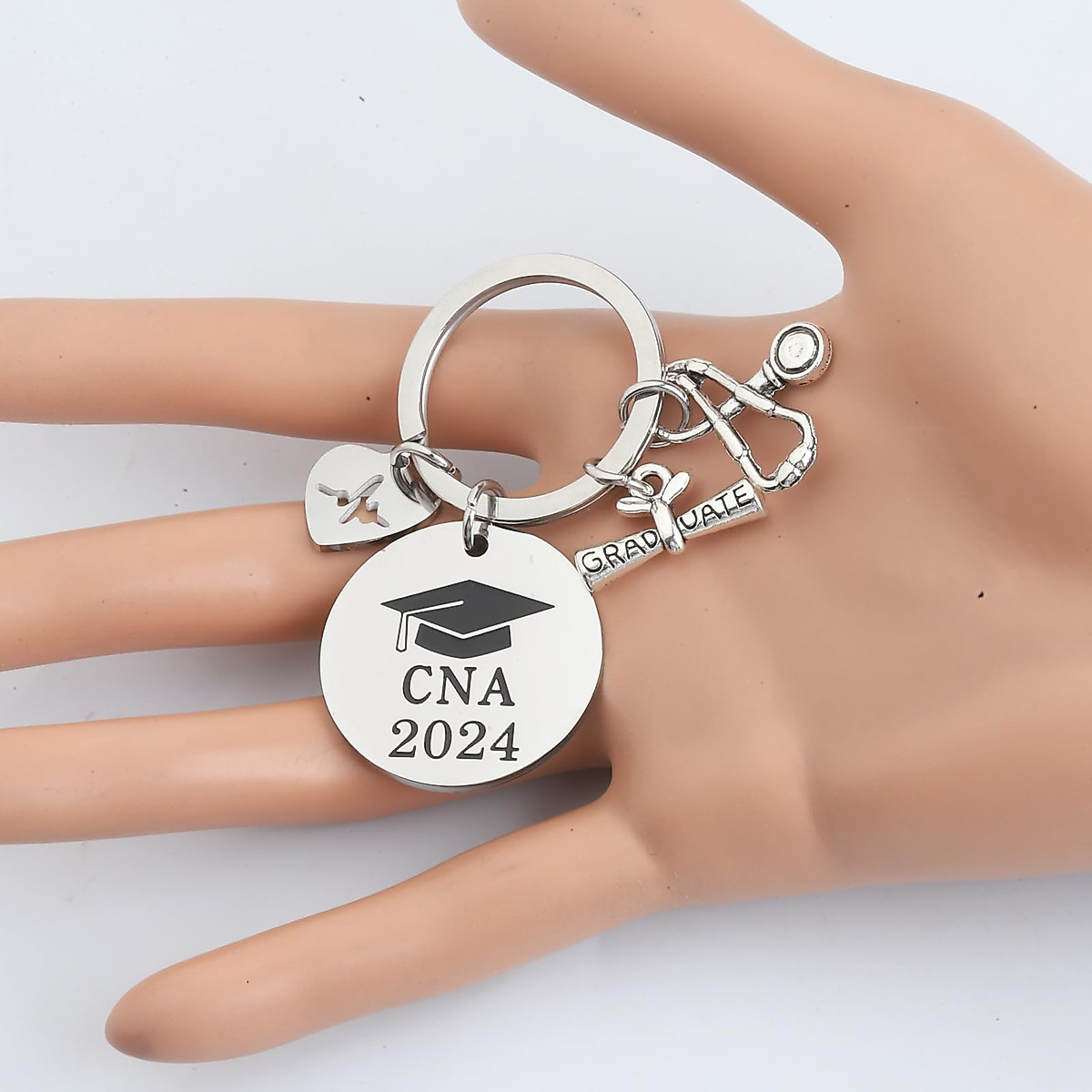 LQRI CNA 2024 Keychain CNA Gift CNA Stethoscope Medical Jewelry Certified Nursing Assistant Gift CNA Graduation Gifts(CNA)