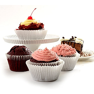 500 Jumbo Cupcake Muffin Liners 2 1/4" X 1 7/8" | Large Tall White Fluted Baking Cups Cupcake Liners