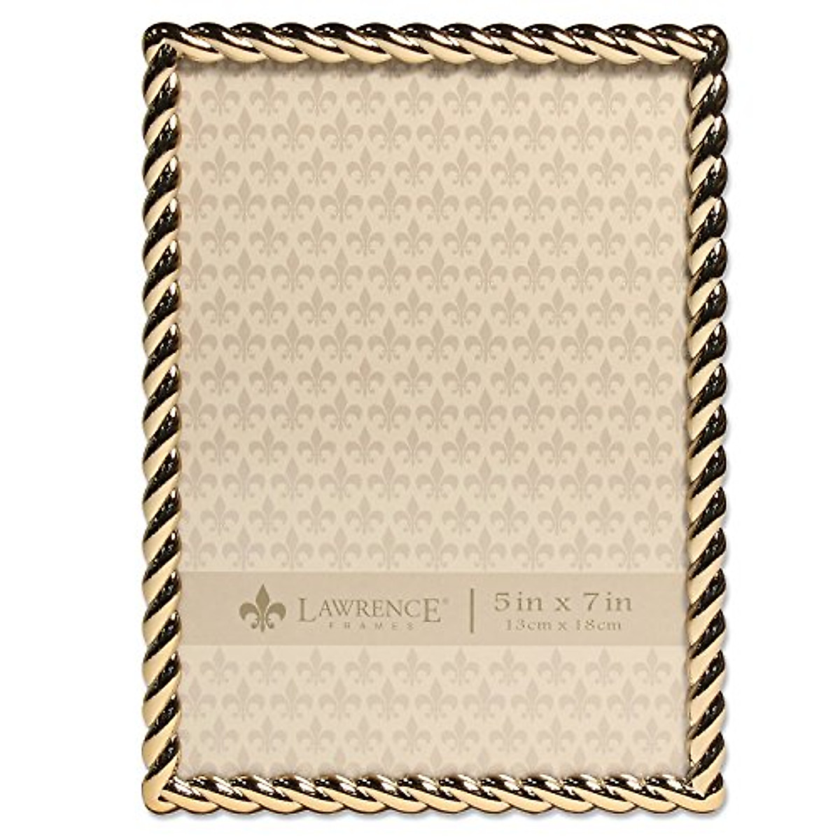 Lawrence Frames Rope Design Metal Frame, 5x7, Gold