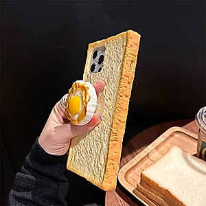 JIATAY Case for iPhone 14 Plus Case Silicone Cute, Camera Lens Protector Design Kawaii Cartoon 3D Vintage Thick Case Protective Cover with Stand (Fried Egg, iPhone 14 Plus)
