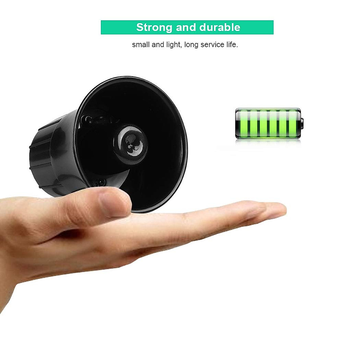 Alarm Siren, Tosuny ES-626 Siren 12V 110dB Treble Speaker Wire Loud Horn Alarm Siren Speaker Burglar Alarm System for Outdoor Security (Black)