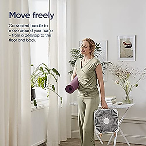 BLUEAIR Pure Fan Auto, 3-Speed HEPASilent Room Fan, Cools + Cleans, Removes Allergens Dust Pollen for Floor Table Desk and Bedrooms, White, Medium