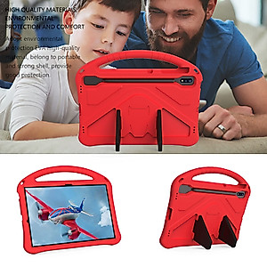 Kids Case for Samsung Galaxy Tab S7 FE/S7+/S8+/S9+/S9 FE+ 12.4", Techcircle Light Weight Shock Proof EVA Foam Handle Rugged Stand Protective Case for Galaxy Tab S9 FE+ 2023/S8 Plus 2022/S7+, Red