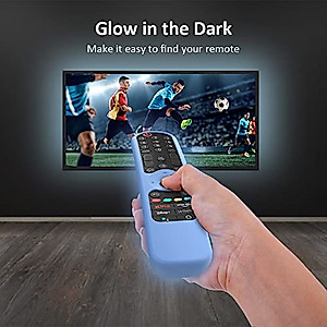 MR21GC Remote Cover Replacement for LG AN-MR21GA / AN-MR21GC Magic Remote Control w/NFC (2021), Blue Silicone Case Skin Glow in The Dark - LEFXMOPHY