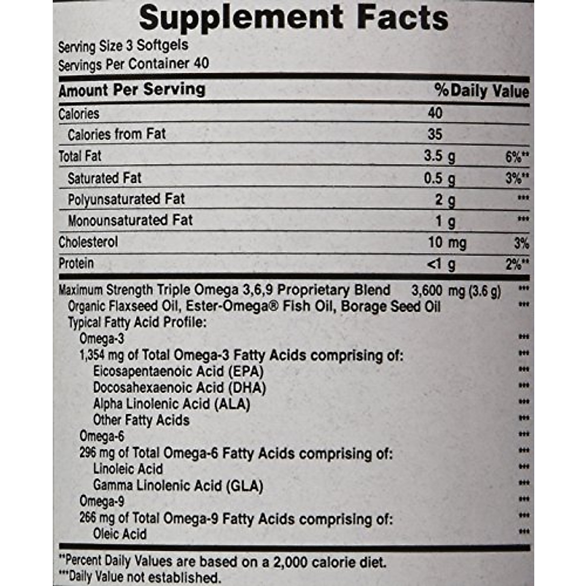 Puritan's Pride Maximum Strength Triple Omega 3-6-9 Fish, Flax & Borage Oils-120 Softgels