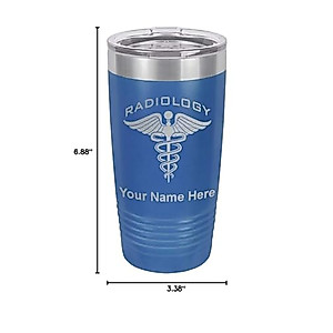 LaserGram 20oz Vacuum Insulated Tumbler Mug, Radiology, Personalized Engraving Included (Dark Blue)