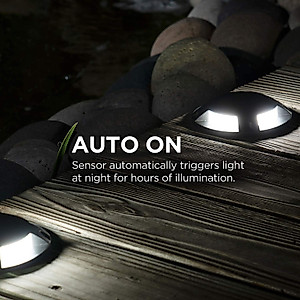 Home Zone Security Deck & Stair Solar Light Weatherproof No Wiring Black 12 Set