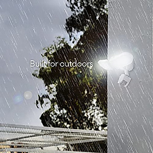 Wasserstein Wired Smart Floodlight - 2000 Lumens - Outdoor Floodlight with Motion Sensor and Timer Control for Your Garage, Garden, Porch and Anywhere Outdoor(White)