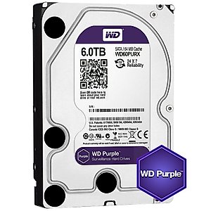 WD 6TB HDD Purple Surveillance OEM Internal Hard Drive WD60PURX