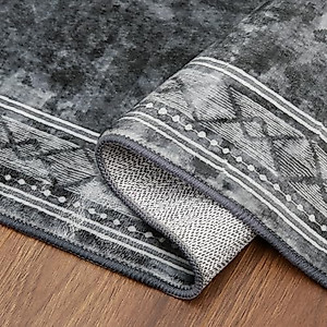 NANAN 8x10 Non-Shedding Area Rugs Easy to Clean Short Shag Plush Area Rug Washable Folding Back Rug Anti-Slip Area Rug for Living Room, Bedroom,Children's Room,Grey 8'x10'