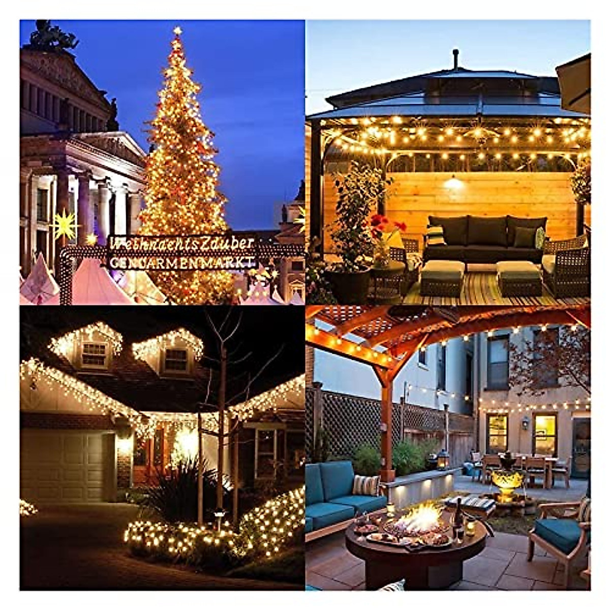 FOVKP Solar String Garden Lights, Crystal Ball Waterproof LED Fairy Lights, 8 Patterns Outdoor Solar Lights, Home, Garden, Party, Holiday Decoration Lighting (30LED)