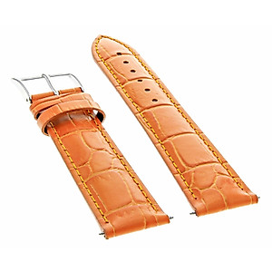 Ewatchparts 22MM LEATHER WATCH BAND STRAP COMPATIBLE WITH IWC PILOT PORTUGESE TOP GUN WATCH ORANGE