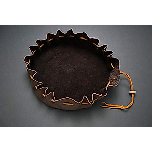 ROG Handmade Leather Drawstring Tinder Pouch (Brown Leather, 7")