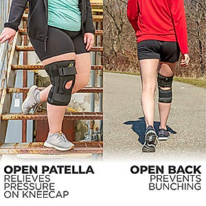 BraceAbility Patella Stabilizing Chondromalacia Knee Brace - Patellofemoral Pain Syndrome U-Shaped Stabilizer Supports Sides of Kneecap for Patellar Tendonitis, Knocked Knees, Bow Legs Treatment (M)