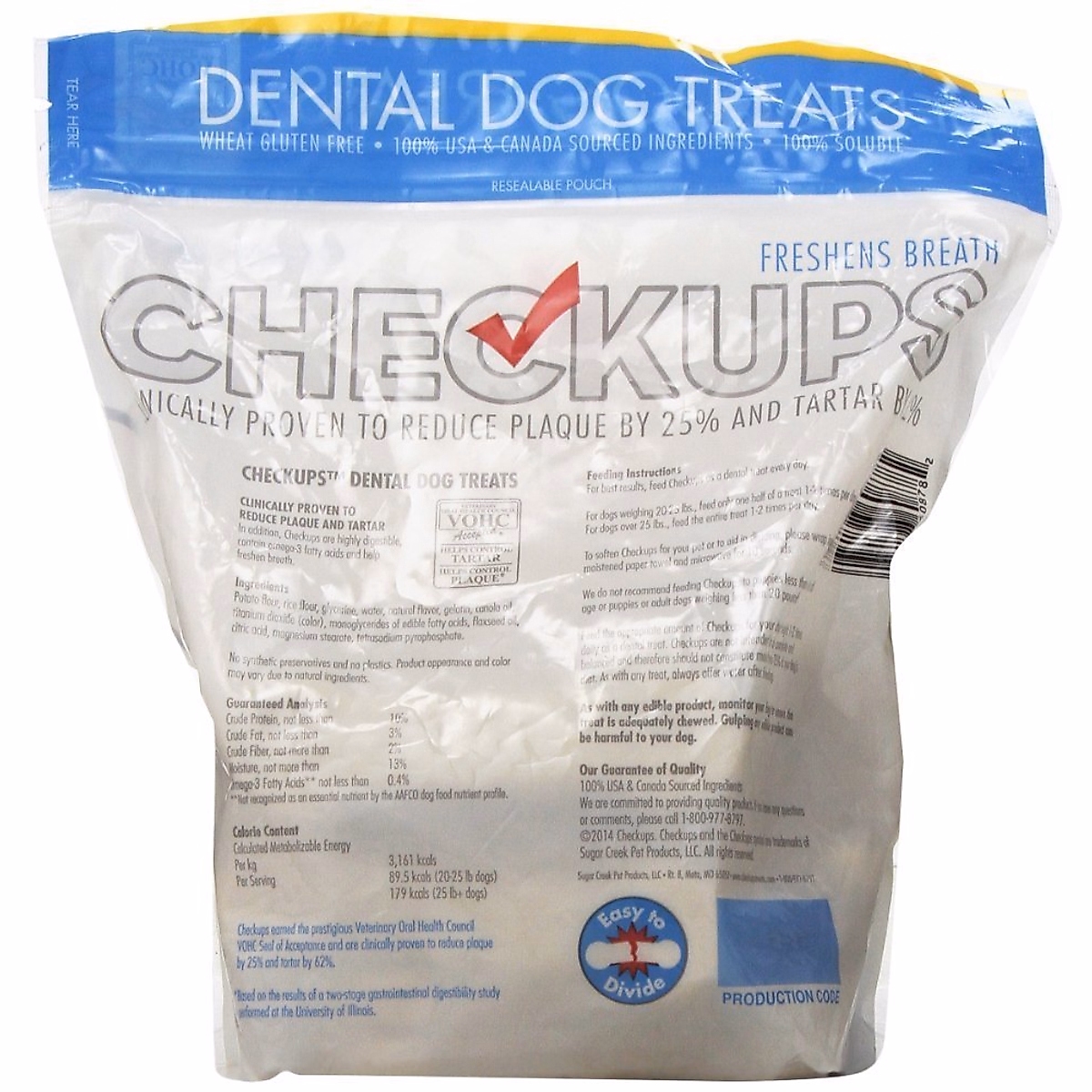 Checkups- Dental Dog Treats, 24ct 48 oz. for Dogs 20+ pounds Value Two Pack