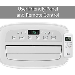 LG 6,000 BTU (DOE) / 8,000 BTU (ASHRAE) Portable Air Conditioner, Cools 250 Sq.Ft. (10' x 25' room size), Quiet Operation, LCD Remote, Window Installation Kit Included, 115V