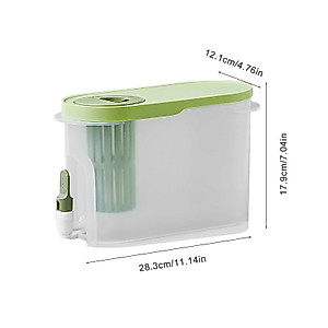 ZWMBYN Iced Drink Dispenser,1Gallon Refrigerator Cold Iced Beverage Dispenser with Spigot,Fruit Teapot Lemonade Milk Bucket Water Dispense for Kitchen Home Party Bar