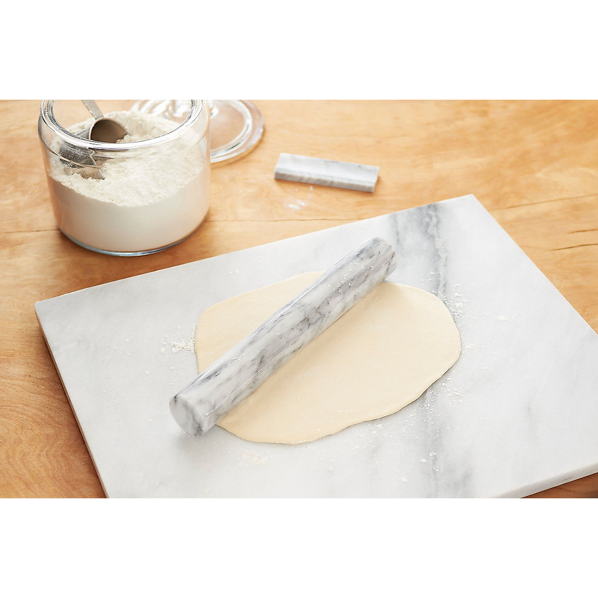 Fox Run French Marble 11" Rolling Pin with Base, 3 x 13 x 3 inches