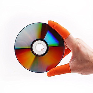 COOSKIN 100 PCS Latex Finger Cots Reusable Rubber Fingertips Protective Glove Duty Industrial Grade Finger Cots (Large)