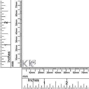 1/10 Carat Round White Natural " Diamond Alphabet Initial Letter "K " Diamond Stud Earrings In 14k White Gold Over Sterling Silver (0.1 Cttw)