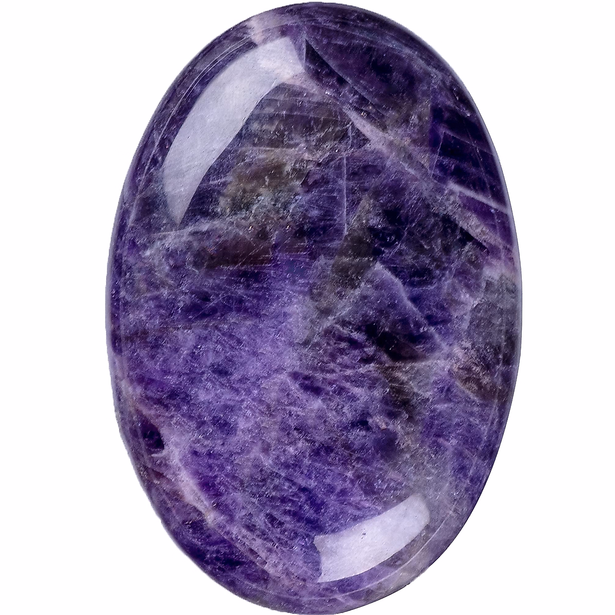 UFEEL Amethyst Palm Stone Crystal Natural Chakra Therapy Polished Healing Crystal Oval Pocket Gemstone for Anxiety Stress Relief