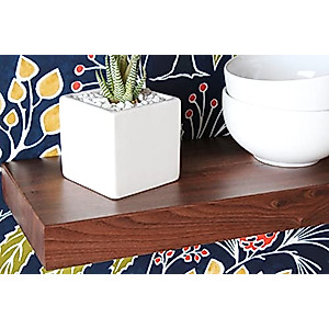 Urban Legacy Accent Floating Shelves | Black Walnut Modern Hardwood with Floating Brackets | Set of 2 (24" W x 7" D)