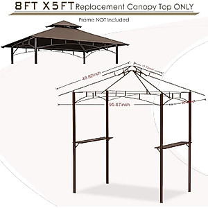 Easylee 8' x 5' Grill Gazebo Replacement Canopy Top