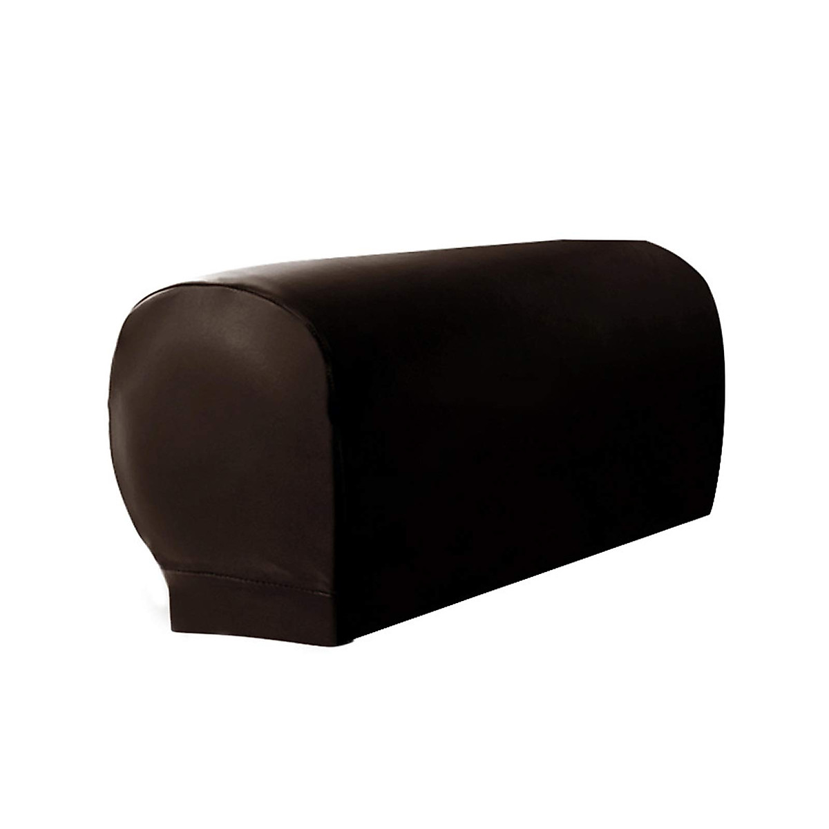 Set of 2 Sofa Armrest Cover, Waterproof PU Leather Stretch Armrest Covers for Chairs and Sofas, Armrest Covers Anti-Slip Washable Armchair Slipcovers for Recliner (Brown)