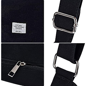 2/4 Pieces Canvas Tote Bag For Women Retro Large Size Canvas Hobo Bag Canvas Shoulder Bag Crossbody Handbag Casual Tote (Black, Light grey)