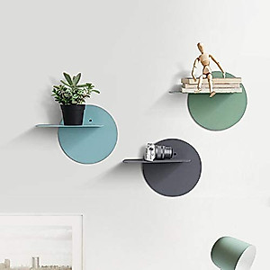 PIBM Stylish Simplicity Shelf Wall Mounted Floating Rack Wooden Metal Shelves Collections Bedroom Creative,2 Sizes,7 Colors Avaliable, Blue , 54.5cm