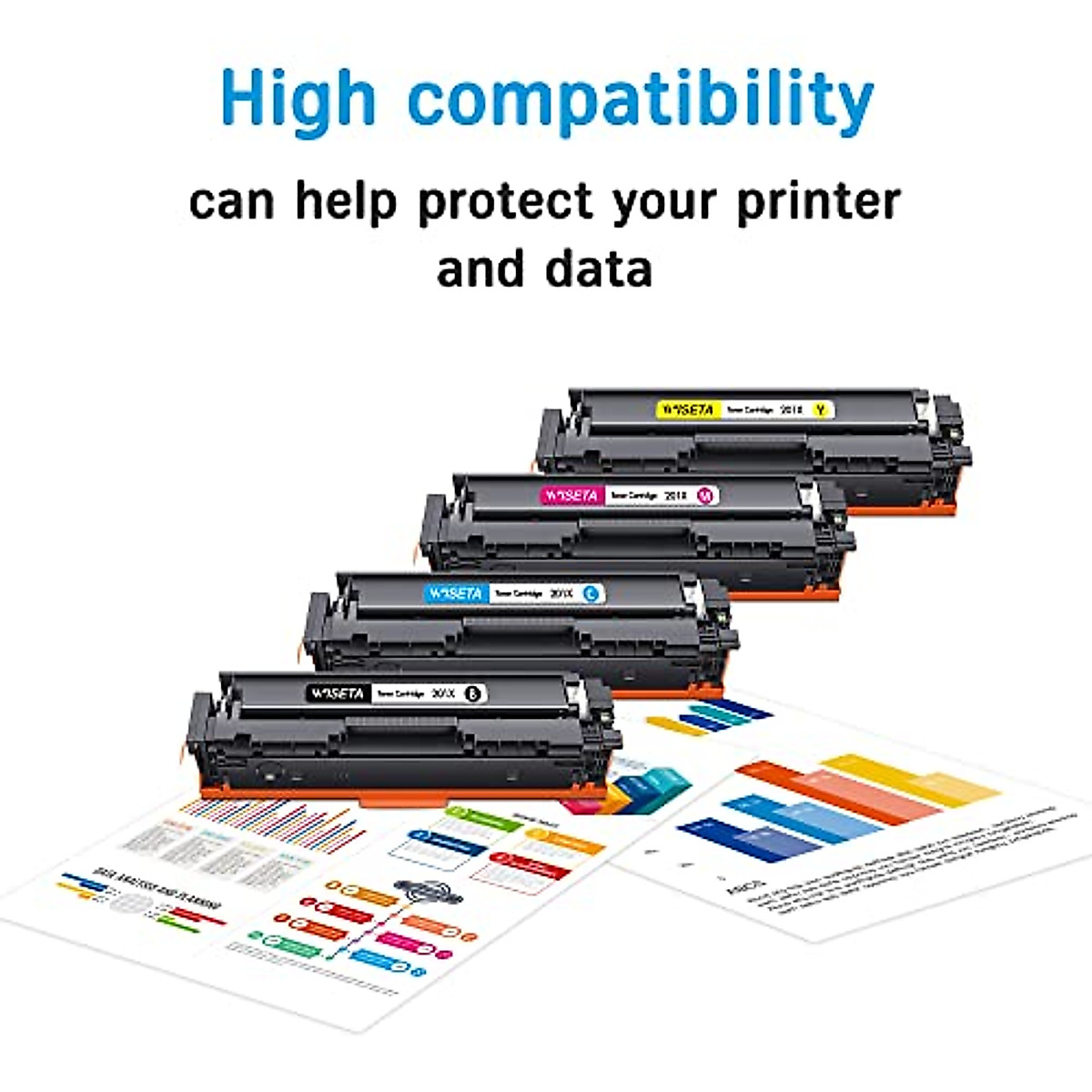 201X Toner Cartridge Compatible Replacement for HP 201X 201A CF400X CF401X CF402X CF403X CF400A Toner Compatible with Laserjet Pro MFP M277dw M252dw M277 M277c6 M252 M252n M277n Printer (4-Pack)