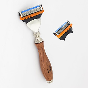 Haryali London 5 Edge Mens Shaving Safety Razor Wood Handle- Perfect Razors for Men That Suits All Skin Type