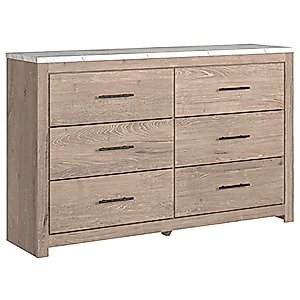 Signature Design by Ashley Senniberg Contemporary Dresser, Light Brown/White