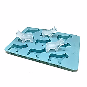 Kasian House French Bulldog Ice Cube Tray and Treat Mold, 9 Frenchie Shaped Molds, BPA Free and Heat Resistant, Chocolate Mold