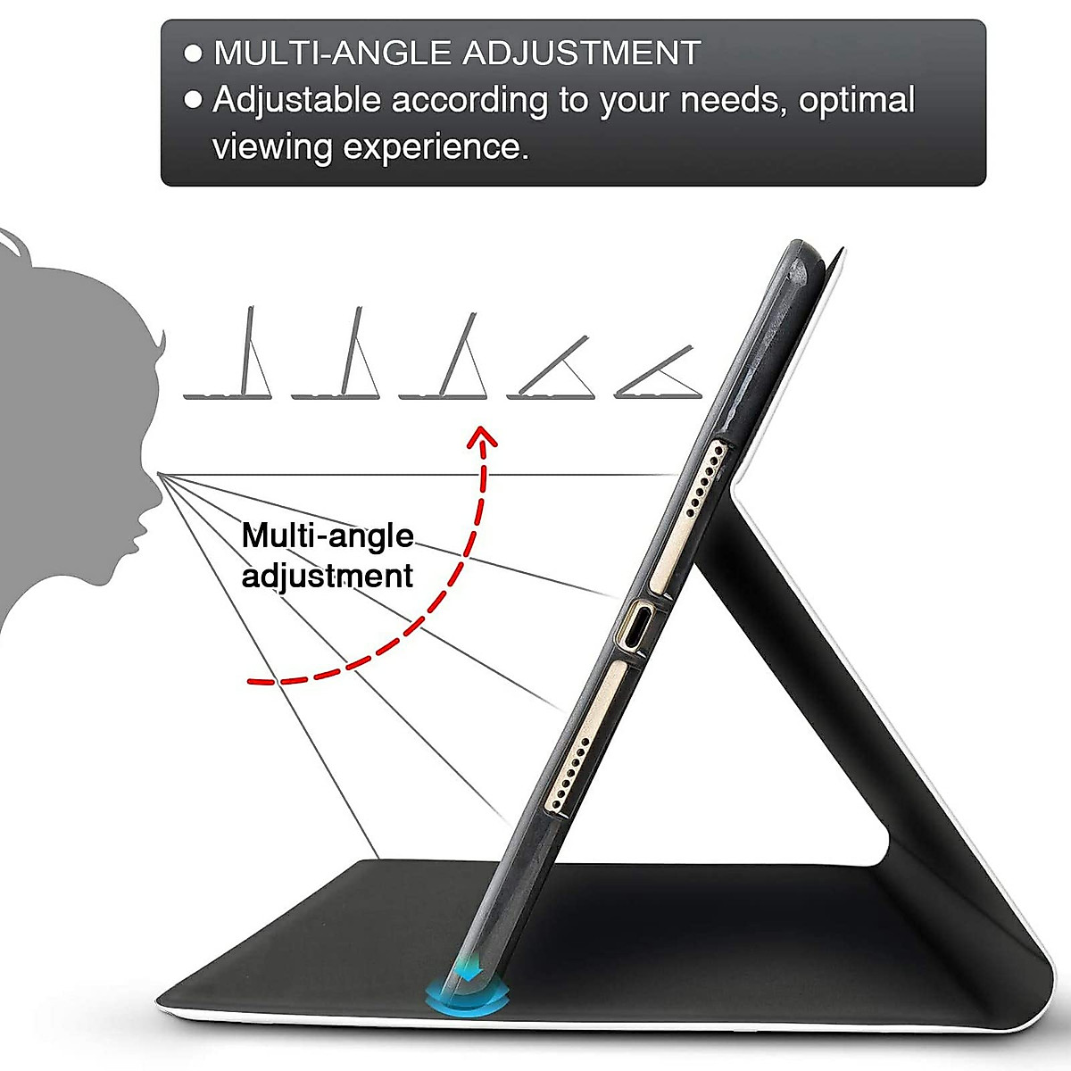 Case for iPad Pro 11 inch 4th/3rd/2nd Generation (2022/2021/2020) Slim PU Leather Multi-Angle Smart Folio Stand Cover with Auto Wake Sleep, Flower Skull Aesthetic