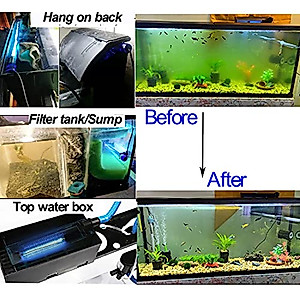 OsAtNb Aquarium 3W UV Water Clean Light Green Alage Clear 3inch Submersible Fish Tank UVC Light for Fish Tank Sump Pump Swim Pool