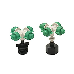 VIEUE Garden Drip Irrigation System Accessories 1/2 Female Greenhouse Atomization Nozzle Spray Atomization Nozzle Cross Mist Nozzle Drip Irrigation 2 Sets (Color : 1I2 Male)