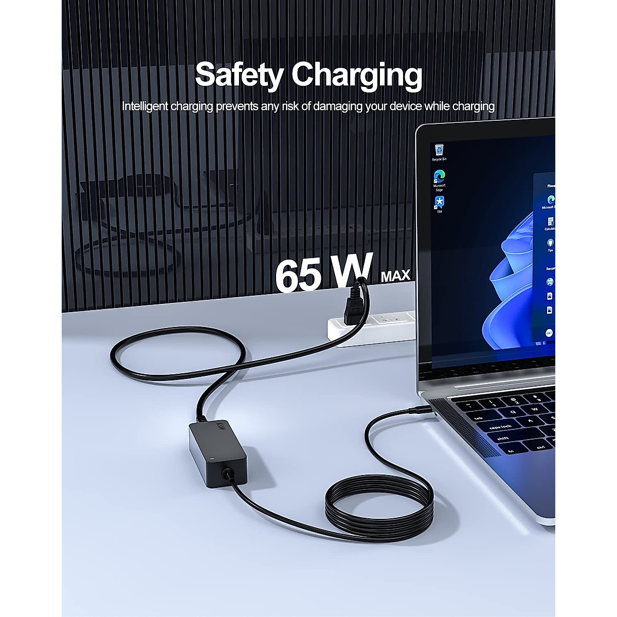 65W USB C Charger Fit for Dell Inspiron 3420 5330 5430 5630 i7620,Inspiron 7630 7430 7435 7635 2-in-1,Latitude 3330,Latitude 7230 Rugged Laptop Power Adapter Cord