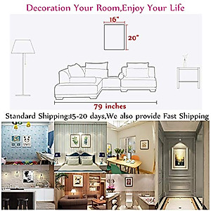 HVEST African Woman Canvas Wall Art-Black Woman with Afro Hair Artwork Hippie Painting for Living Room Bedroom Bathroom Office Wall Decor,Stretched and Framed Ready to Hang,12x16 inches