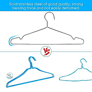 Fayleeko Wire Hangers 10 Pack Coat Hangers Strong Heavy Duty Stainless Steel Metal Hangers 16.5 Inch Ultra Thin Space Saving Clothes Hangers