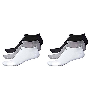 Womens Adidas Originals No Show Socks 6 Pair,Black/White/Grey,One Size