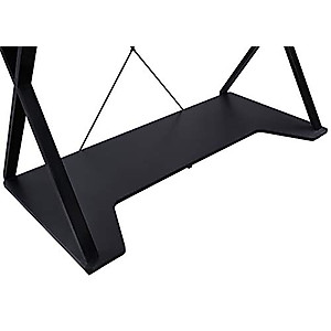 OSP Home Furnishings Checkpoint Ghost Battlestation Gaming Desk with RGB LED Lights, Black