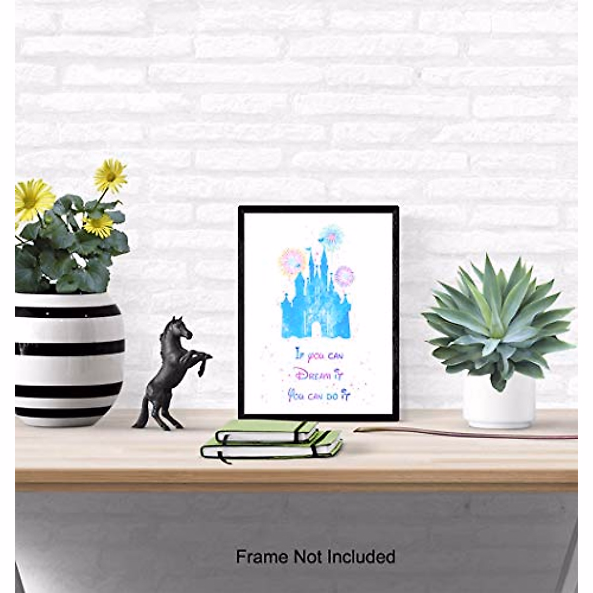 World Castle Inspirational Quote Wall Decor Set -Motivational Room Decoration Wall Art - Poster Print for Boy, Girl Kids Bedroom - Gift for Women and Fans - 8x10 Unframed print