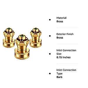 3 Pack Brass Nozzle Power Brass Nozzle Hose Nozzle, Adjustable Twist Sprayer for Garden