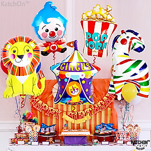 KatchOn, Giant Circus Balloons - 34 Inch, Pack of 5 | Carnival Balloons for Carnival Theme Party Decorations | Circus Animal Balloons for Circus Theme Party Decorations | Circus Party Decorations
