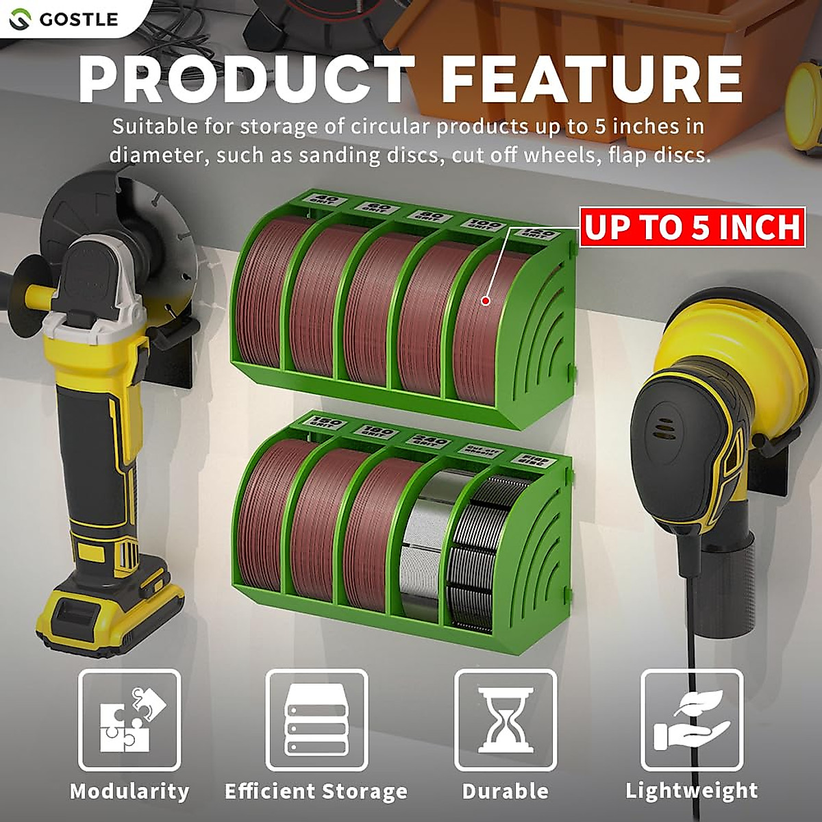 5 Inch Professional Sanding Discs Tool Storage Boxes Set - Efficient Organization, Offset Snap-On Connection, Grit Classification, Space-Saving Design, Versatile Application - 8 boxes
