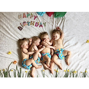 ALVABABY Reusable 5 Layers 12 Pack Inserts with Gussets for Baby Cloth Diaper and Cloth Diapers Covers 12FLN